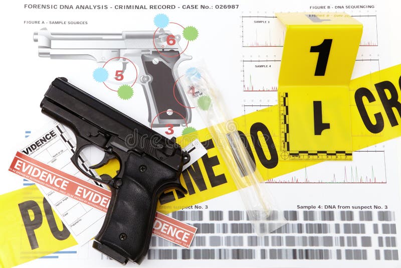 Visualisation of DNA Forensic Testings from Weapon Stock Photo - Image ...