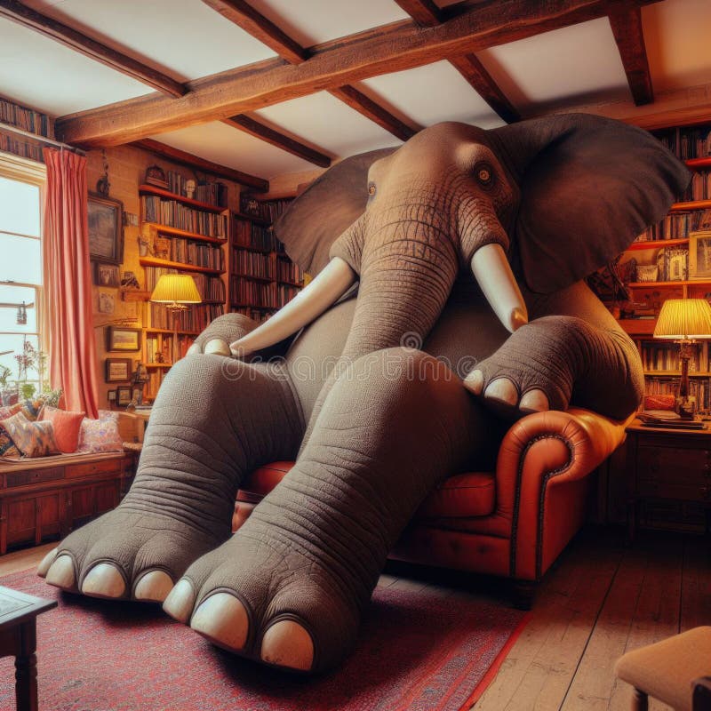 Visualisation of the Expression "Elephant in the Room". Stock ...