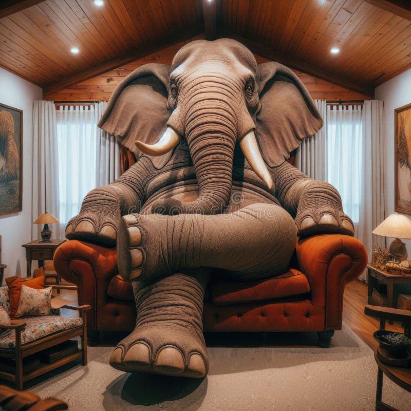 Visualisation of the Expression "Elephant in the Room". Stock ...