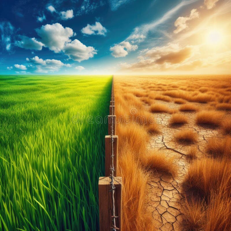 Visualisation Of The Expression The Grass Is Always Greener On The Other Side Of The Fence