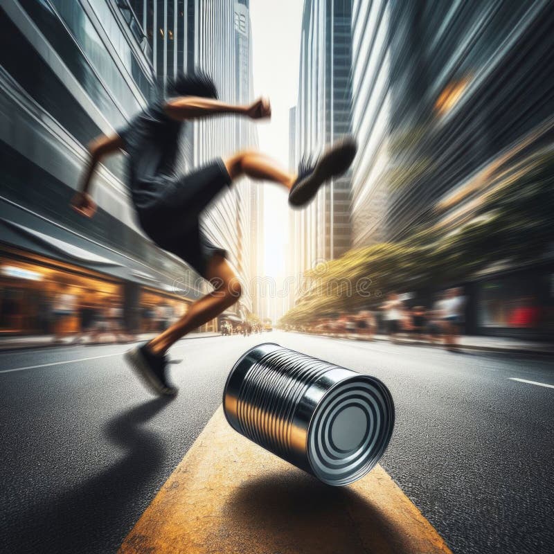 Visualisation of the Expression "Kick the Can". Stock Illustration ...