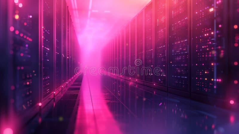 Visualisierung Moderner Server-Racks Im Rechenzentrum Stock Abbildung ...