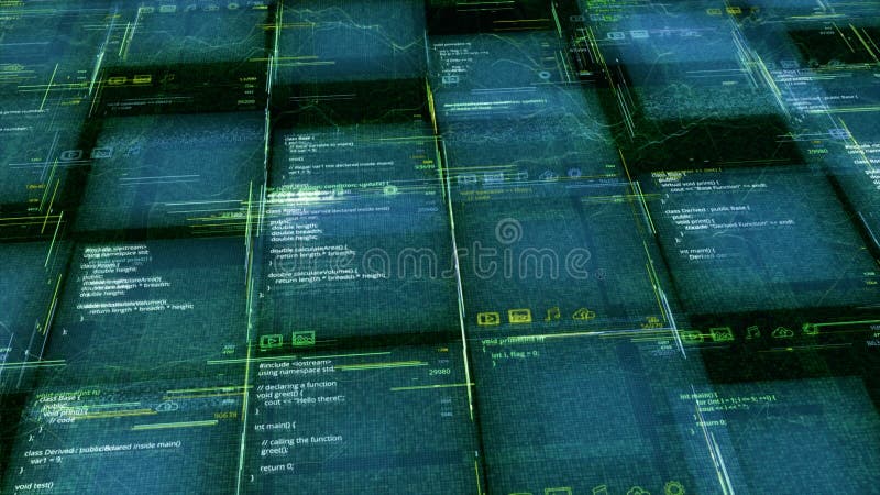 Visualization Of An Abstract Computer Program Scanning Files Or Data Seamless Loop Animation