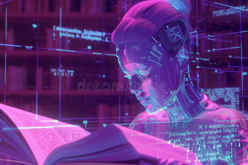 Visualization Artificial Intelligence Reading Book Representing ...