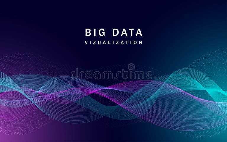 Visualization Big Data Banner, Realistic Style Stock Vector ...