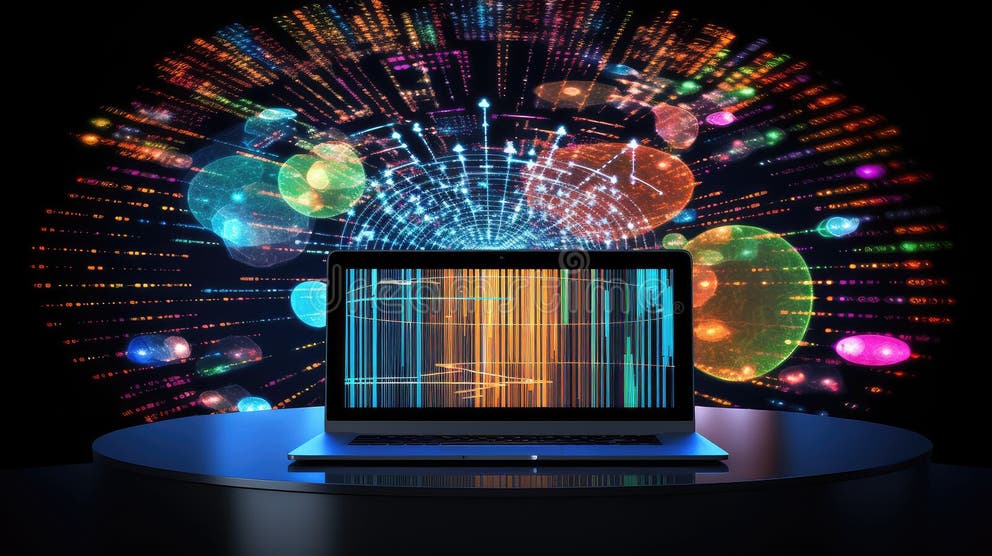 Visualization Big Data Circle Stock Illustration - Illustration of ...