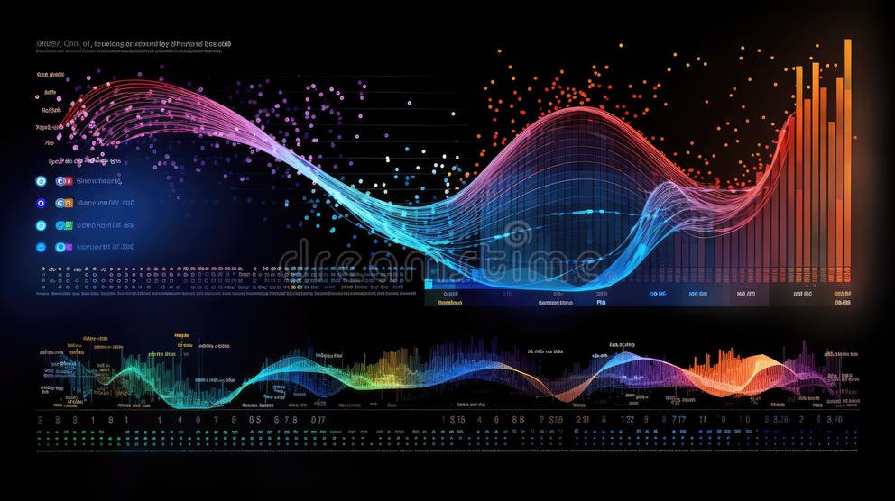 Visualization Big Data Flow Stock Illustration - Illustration of time ...