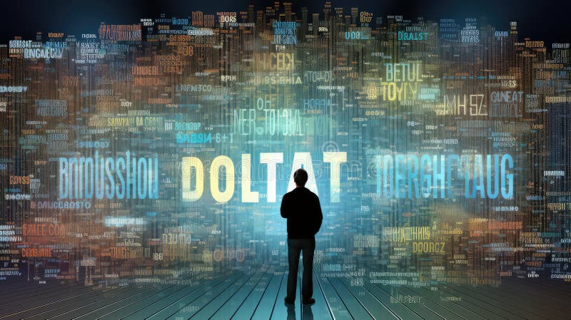 Visualization Big Data Word Cloud Stock Image Image Of