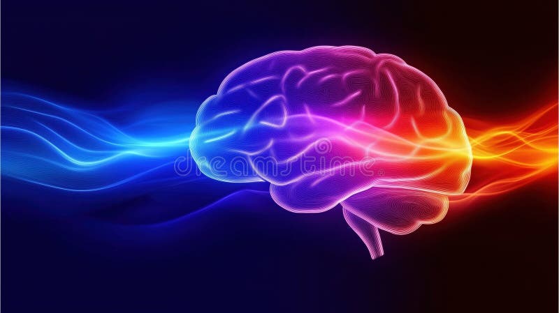 Visualization of the Brain. Schematic Representation Stock Photo ...