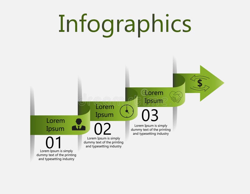 Infographics Curved Arrow with Numbers Stock Illustration ...