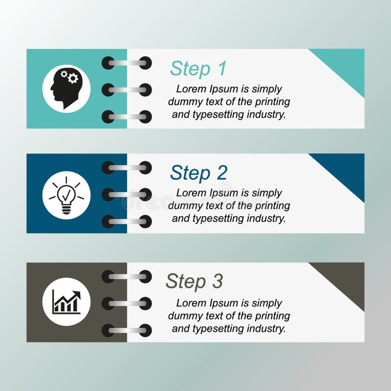 Infographics is Stacked in Three Steps Stock Illustration ...