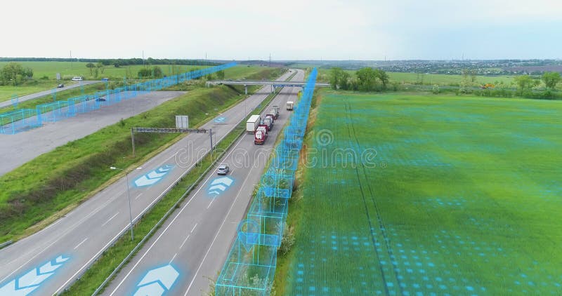 Visualization of Cargo Delivery. Smart Delivery Concept. Delivery of ...