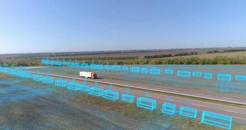 Visualization of Cargo Delivery. Smart Delivery Concept. Delivery of ...