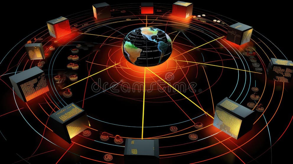 Visualization Circular Data Stock Illustration - Illustration of flow ...