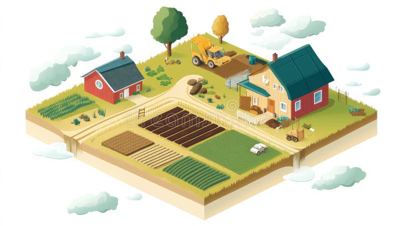 Visualization Clean Infographic of Disassembled Rural Land Plot Stock ...