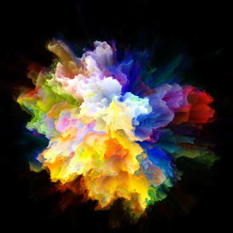 Visualization of Color Splash Explosion Stock Illustration ...