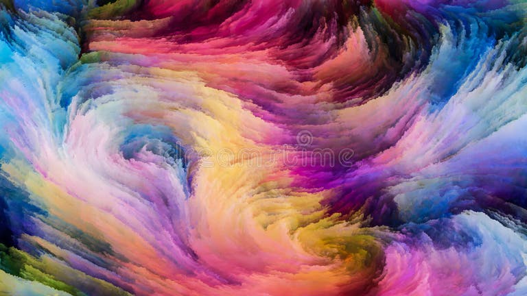 Visualization of Colorful Paint Stock Illustration - Illustration of energy, flow: 128089952