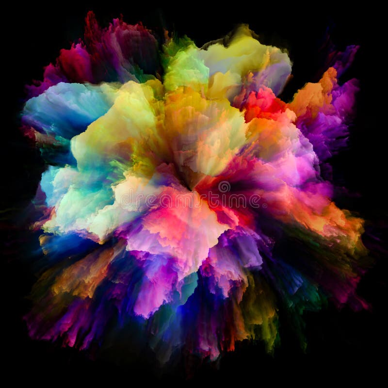 Visualization of Colorful Paint Splash Explosion Stock Illustration ...
