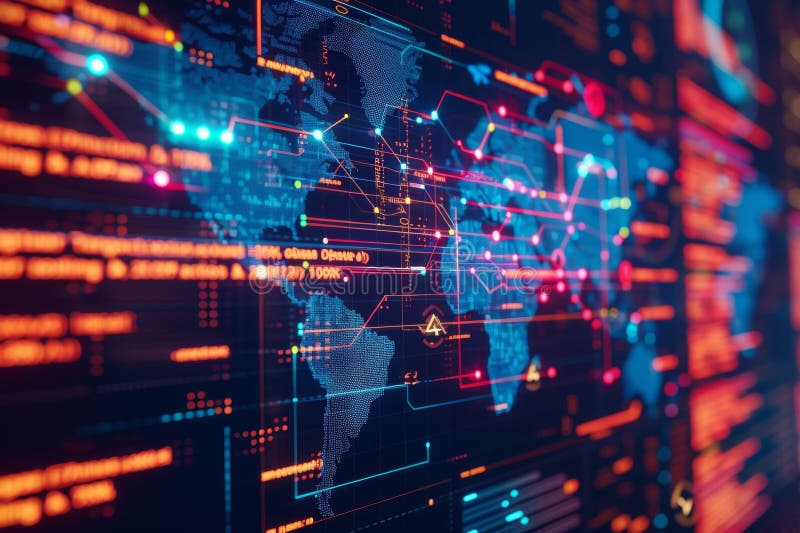 Visualization of Complex Cyber Threats Using Advanced Technology Stock ...