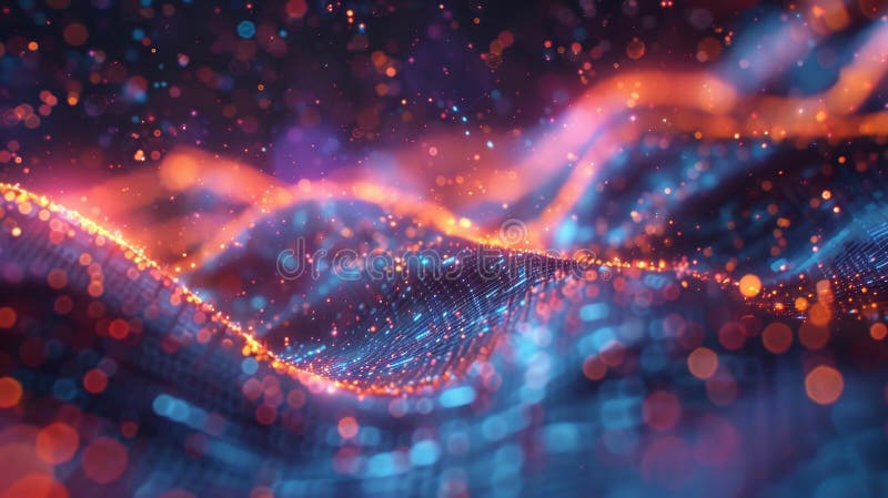 A Visualization of a Complex Network of Data and Signals Being Processed and Transferred at ...