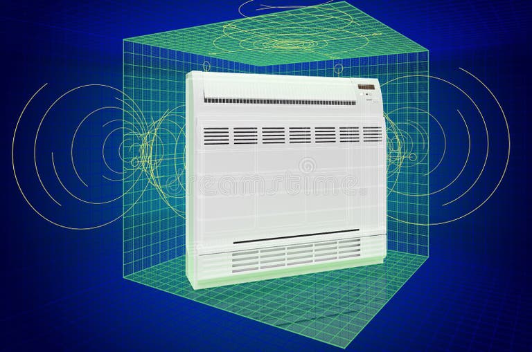 Visualization 3d Cad Model of Air Conditioner, Floor Standing Unit ...