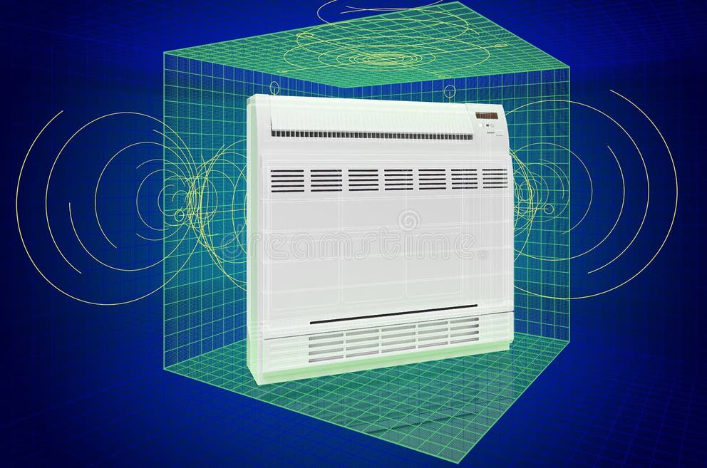 Visualization 3d Cad Model of Air Conditioner, Floor Standing Unit ...