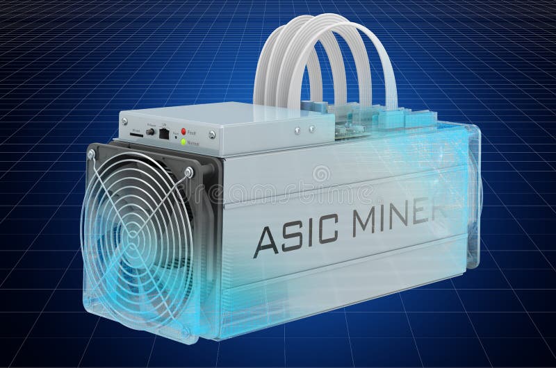 Visualization 3d Cad Model of ASIC, Blueprint. 3D Rendering Stock ...