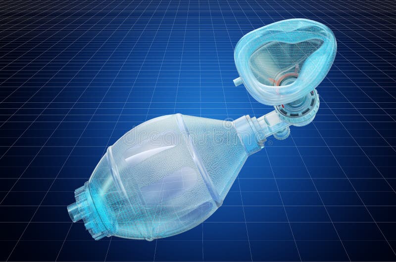 Visualization 3d Cad Model of Bag Valve Mask, Blueprint. 3D Rendering ...
