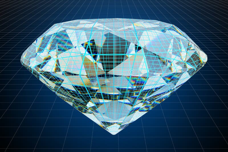 Diamond 3d Rendering Isometric Icon. Stock Vector - Illustration of ...