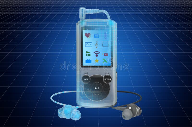 Visualization 3d Cad Model of Digital Audio Player, Blueprint. 3D ...