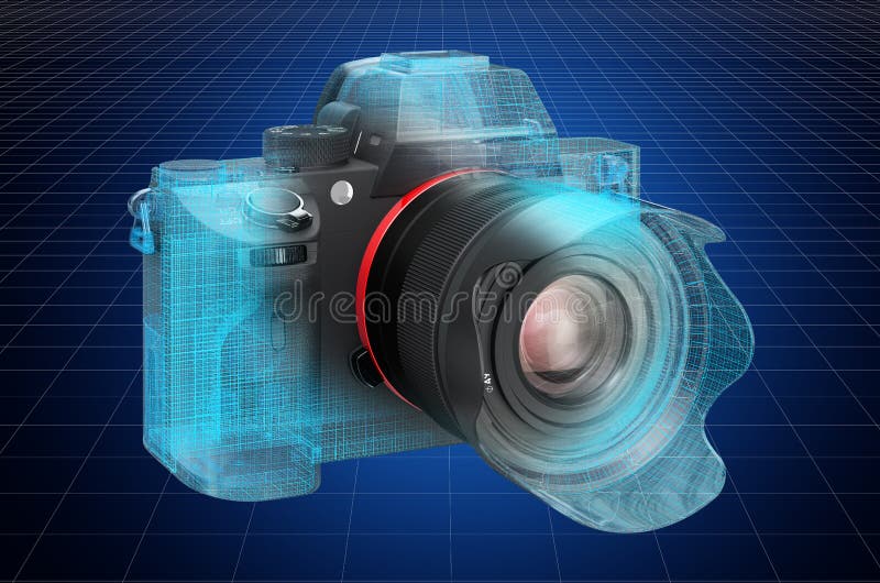 Camera Blueprint stock illustration. Illustration of lens - 50772206