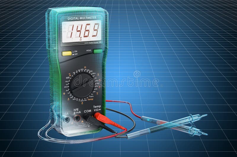 Visualization 3d Cad Model of Digital Multimeter. 3D Rendering Stock ...