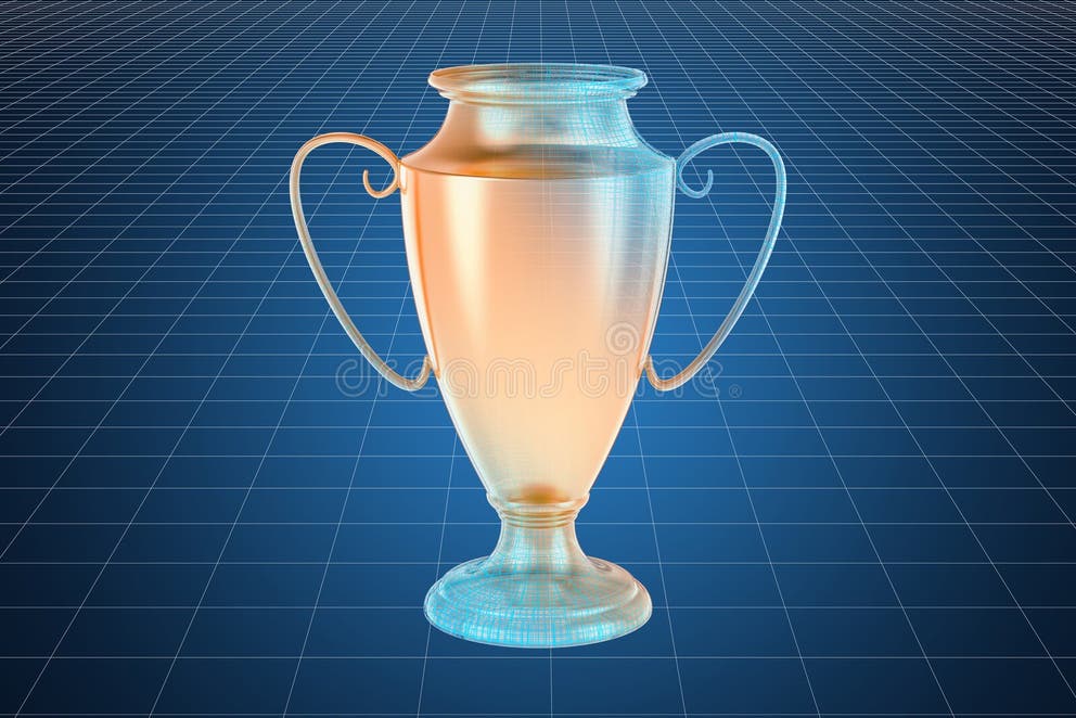 Visualization 3d Cad Model of Gold Cup Award, 3D Rendering Stock ...