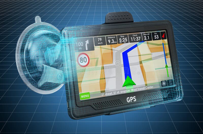 Visualization 3d Cad Model of GPS Navigation Device, Blueprint. 3D ...