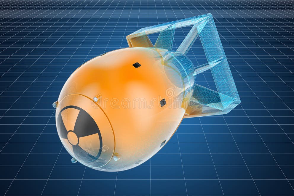 Visualization 3d Cad Model of Nuclear Bomb, 3D Rendering Stock ...