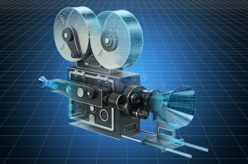 Camera Blueprint – 3D Perspective Stock Illustration - Illustration of ...