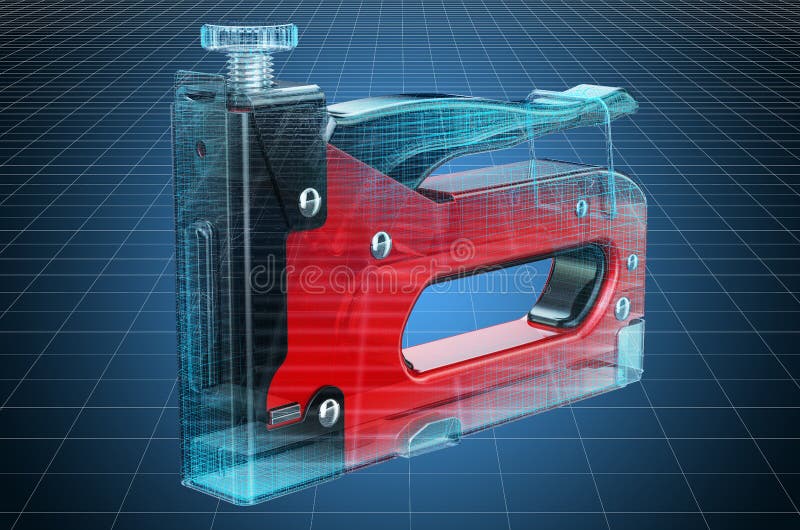 Visualization 3d Cad Model of Powered Stapler, Blueprint. 3D Rendering ...