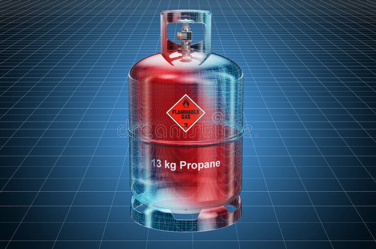 Visualization 3d Cad Model of Propane Cylinder with Compressed Gas ...