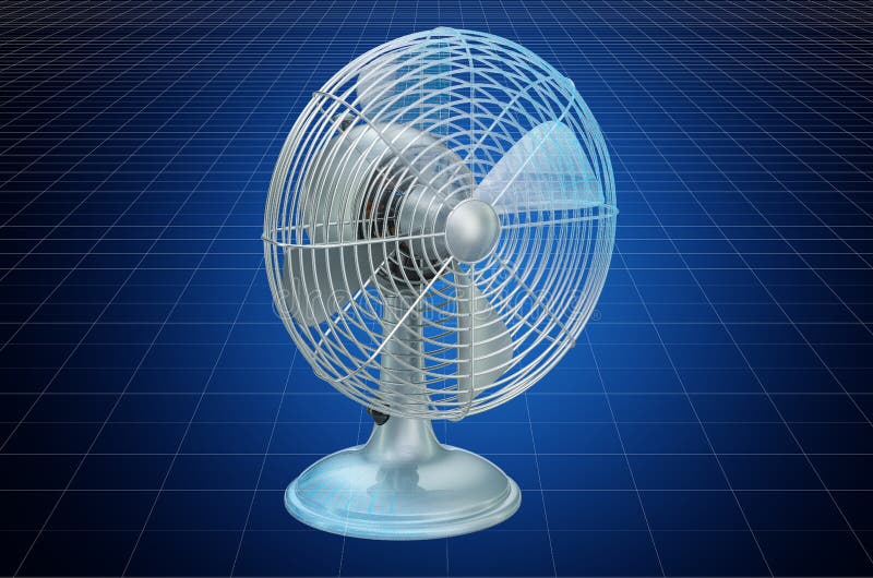 Visualization 3d Cad Model of Retro Table Fan, Blueprint. 3D Rendering ...