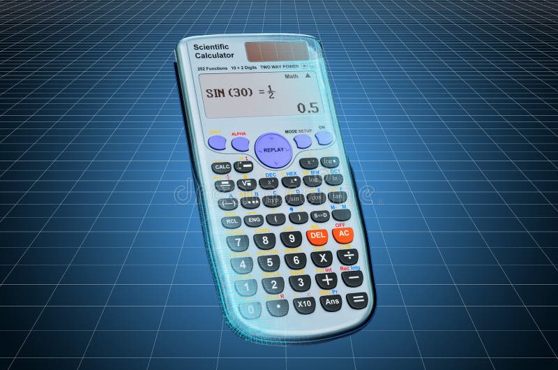 Visualization 3d Cad Model of Scientific Calculator, Blueprint. 3D ...