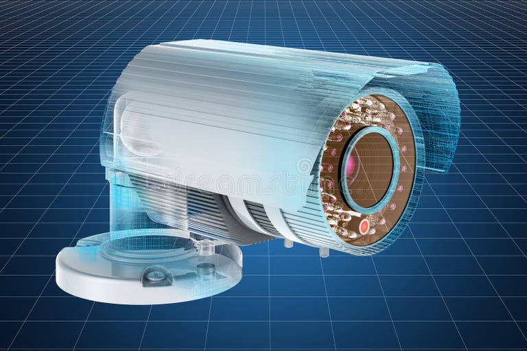 Visualization 3d Cad Model of Security Camera, 3D Rendering Stock ...