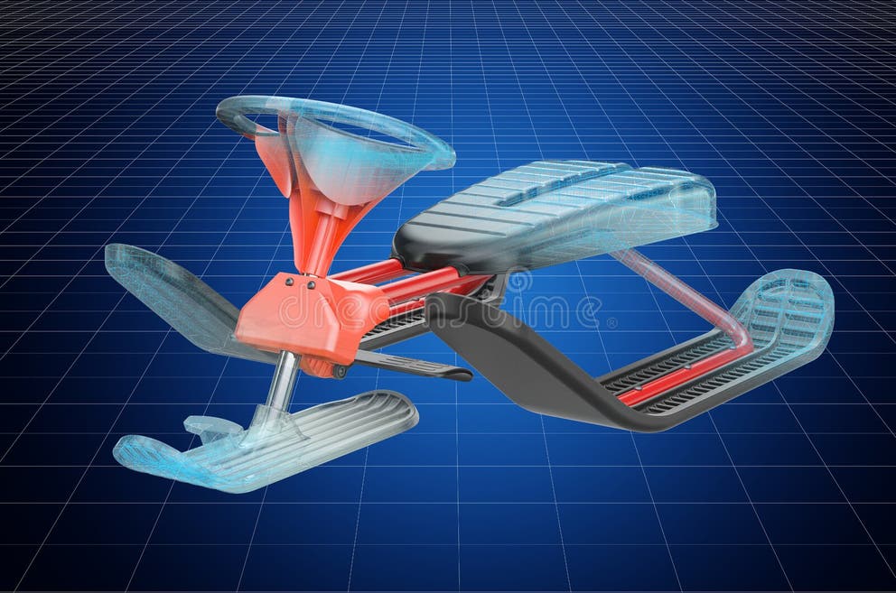 Visualization 3d Cad Model of Snow Slider, Blueprint. 3D Rendering ...