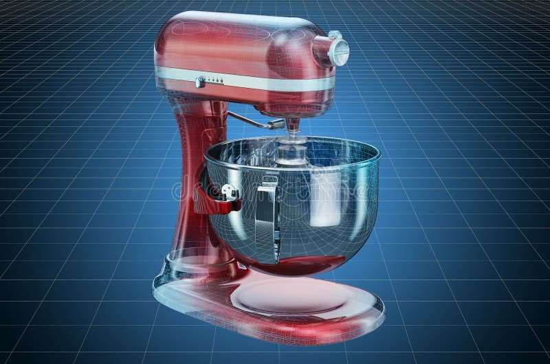 Visualization 3d Cad Model of Stand Kitchen Mixer, Blueprint. 3D ...