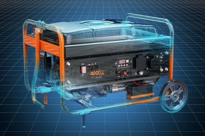 Visualization 3d Cad Model of Tank Air Compressor, Blueprint. 3D ...