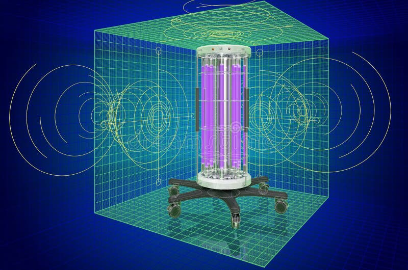 Visualization 3d Cad Model of Ultraviolet UV Disinfection Lamp ...