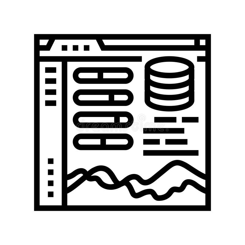 Visualization Dashboard Line Icon Vector Illustration Stock ...