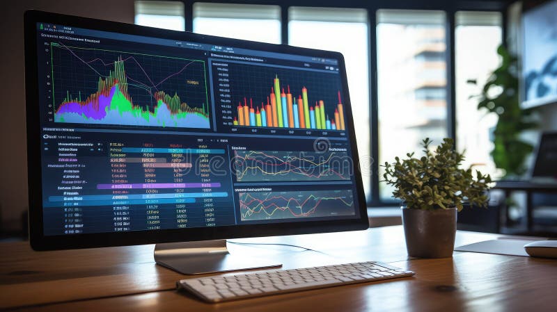 Visualization Data Business Stock Illustration - Illustration of ...