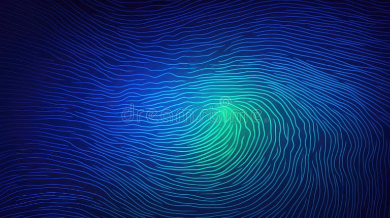 Visualization Data Fingerprint Stock Illustration - Illustration of green, scan: 373054865