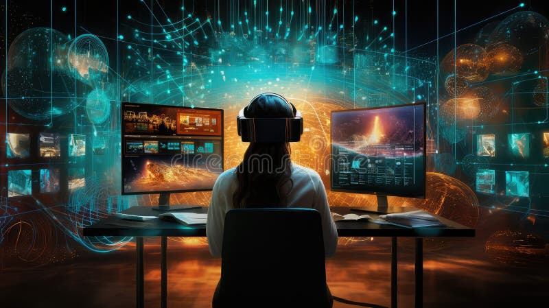 Visualization data world stock illustration. Illustration of processing ...