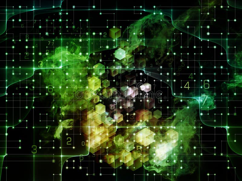 Visualization of Digital Grid Stock Photo - Image of research ...